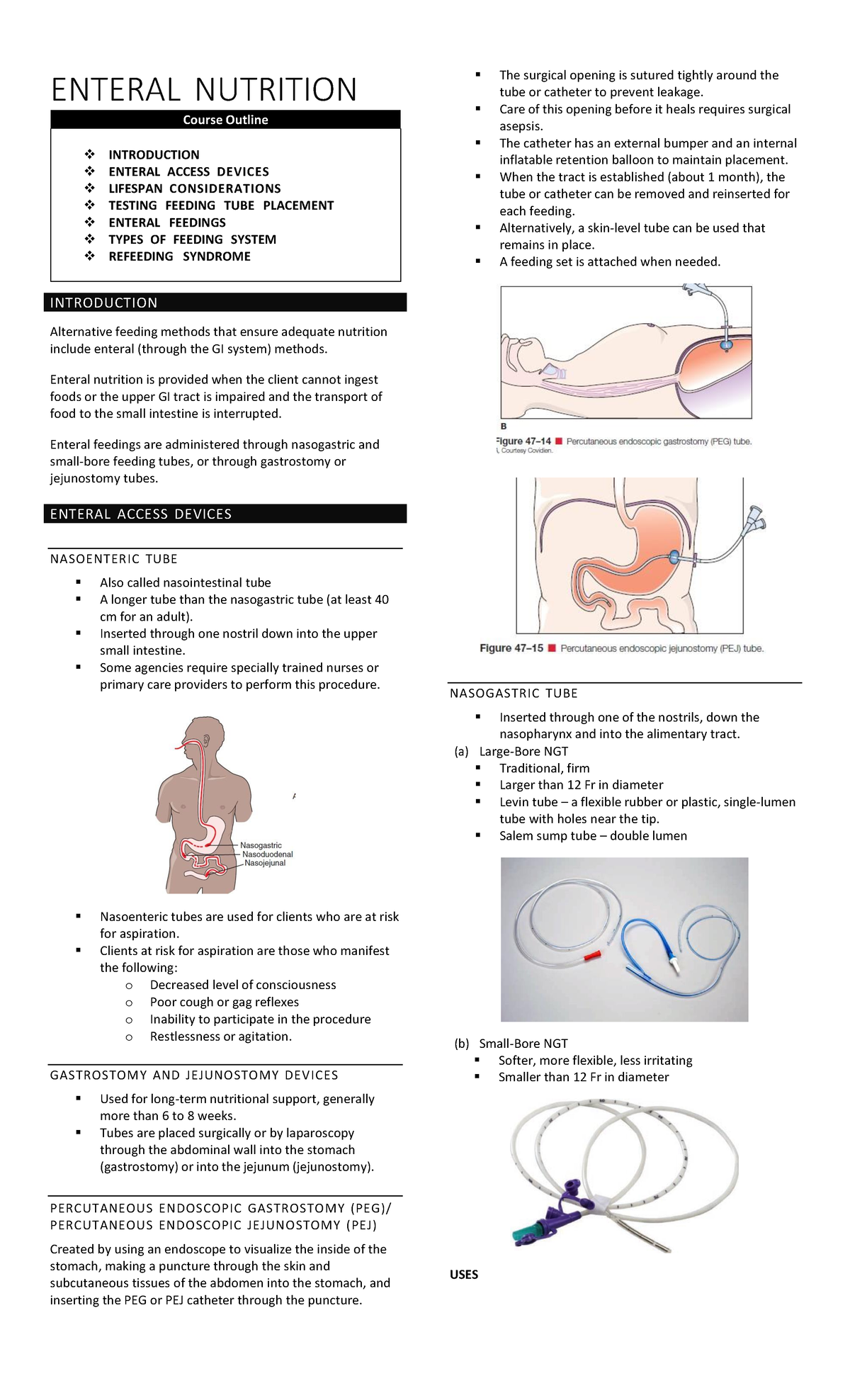 Nursing Lecture for Enteral Nutrition - ENTERAL NUTRITION Course ...