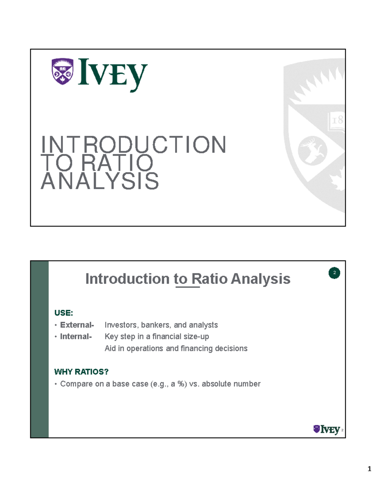 Introduction+to+Ratio+Analysis - INTRODUCTION TO RATIO ANALYSIS 2 ...