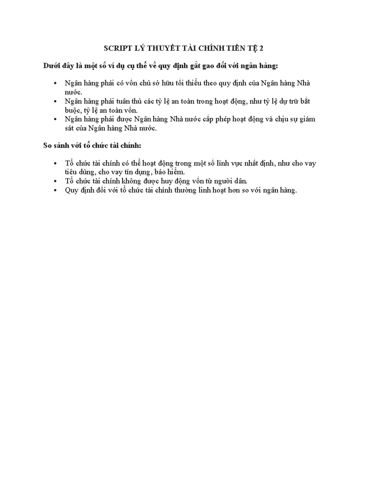 Script LÝ THUYẾT TÀI Chính TIỀN TỆ 2 - SCRIPT LÝ THUYẾT TÀI CHÍNH TIỀN TỆ 2 Dưới đây là một số ...
