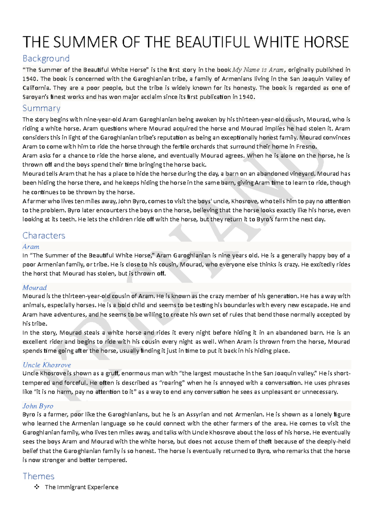 The Summer of the Beautiful White Horse - THE SUMMER OF THE BEAUTIFUL ...