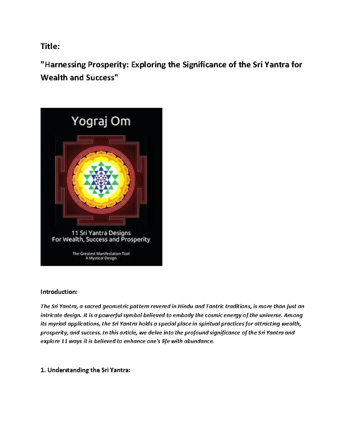 Title - Title: "Harnessing Prosperity: Exploring the Significance of ...