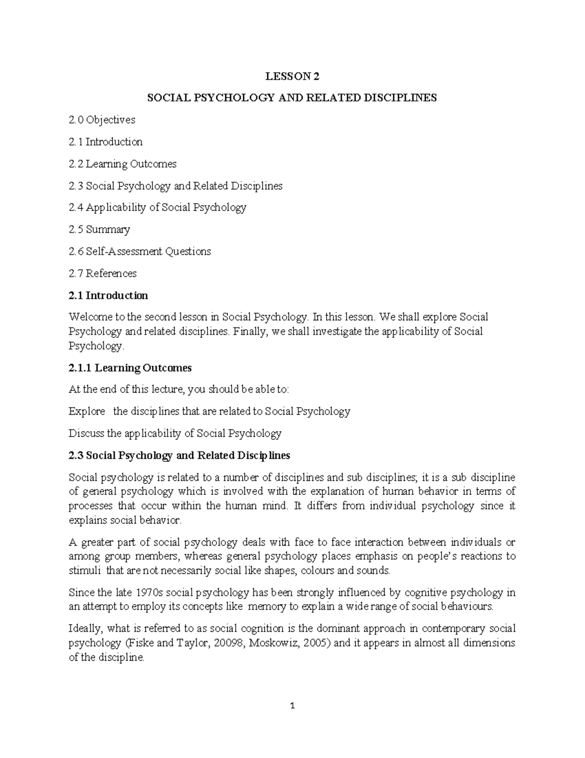 Lecture TWO - Very enticing for revision purposes - LESSON 2 SOCIAL ...