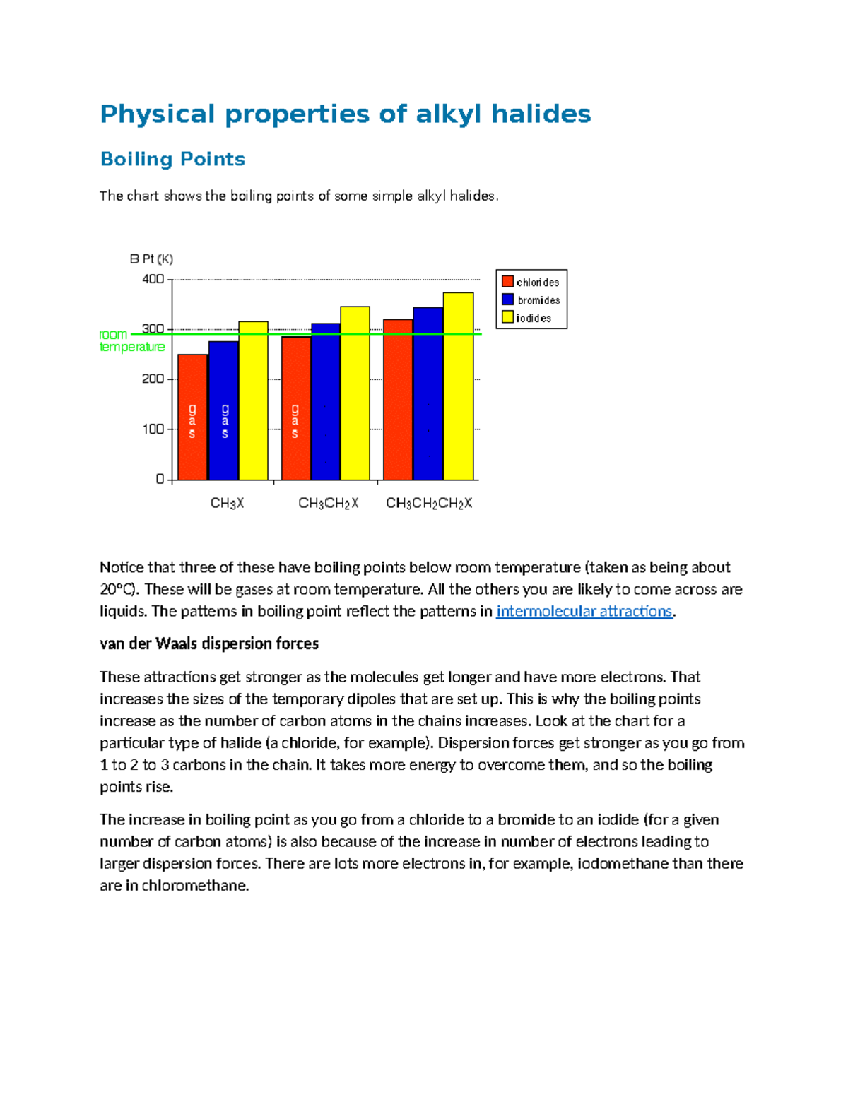Alkylhalide table - Physical properties of alkyl halides Boiling Points ...