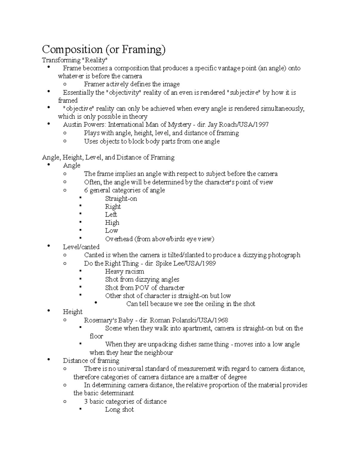Composition (or Framing) - Composition (or Framing) Transforming ...