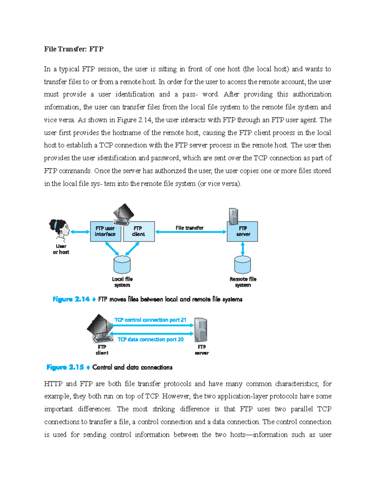 File Transfer - Good for revision - File Transfer: FTP In a typical FTP ...