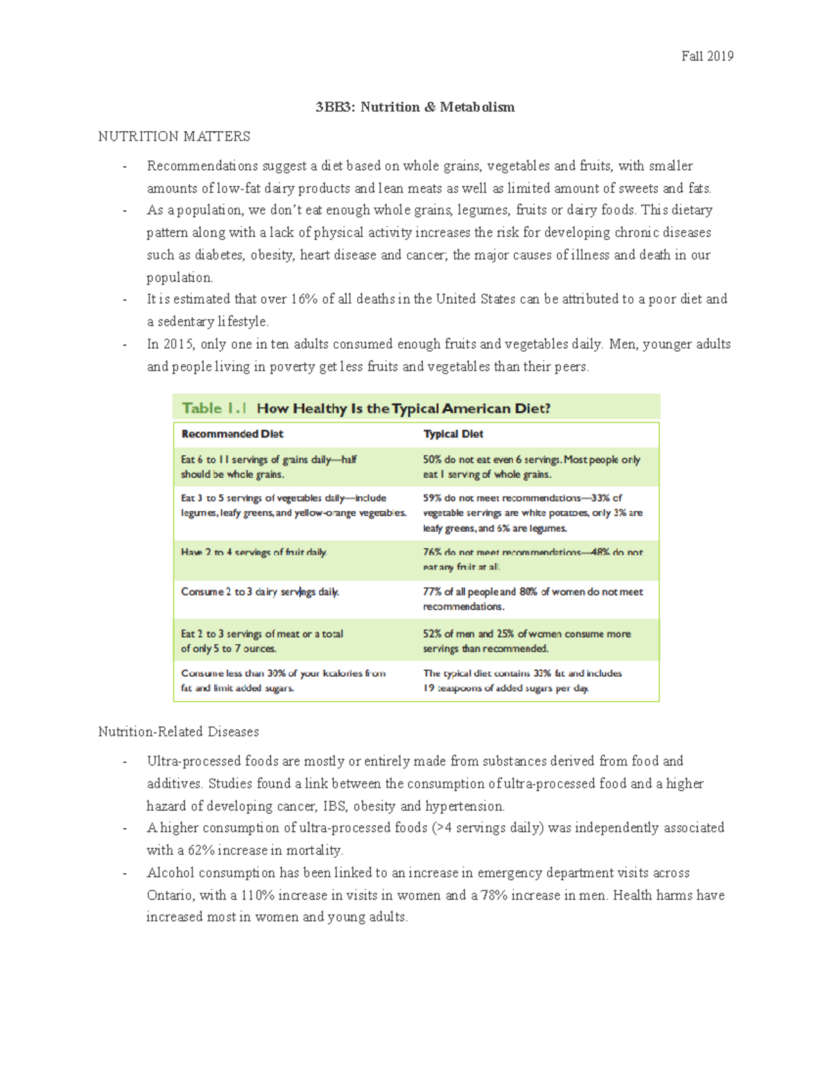 Pre-Midterm Nutrition Notes - 3BB3: Nutrition & Metabolism NUTRITION ...