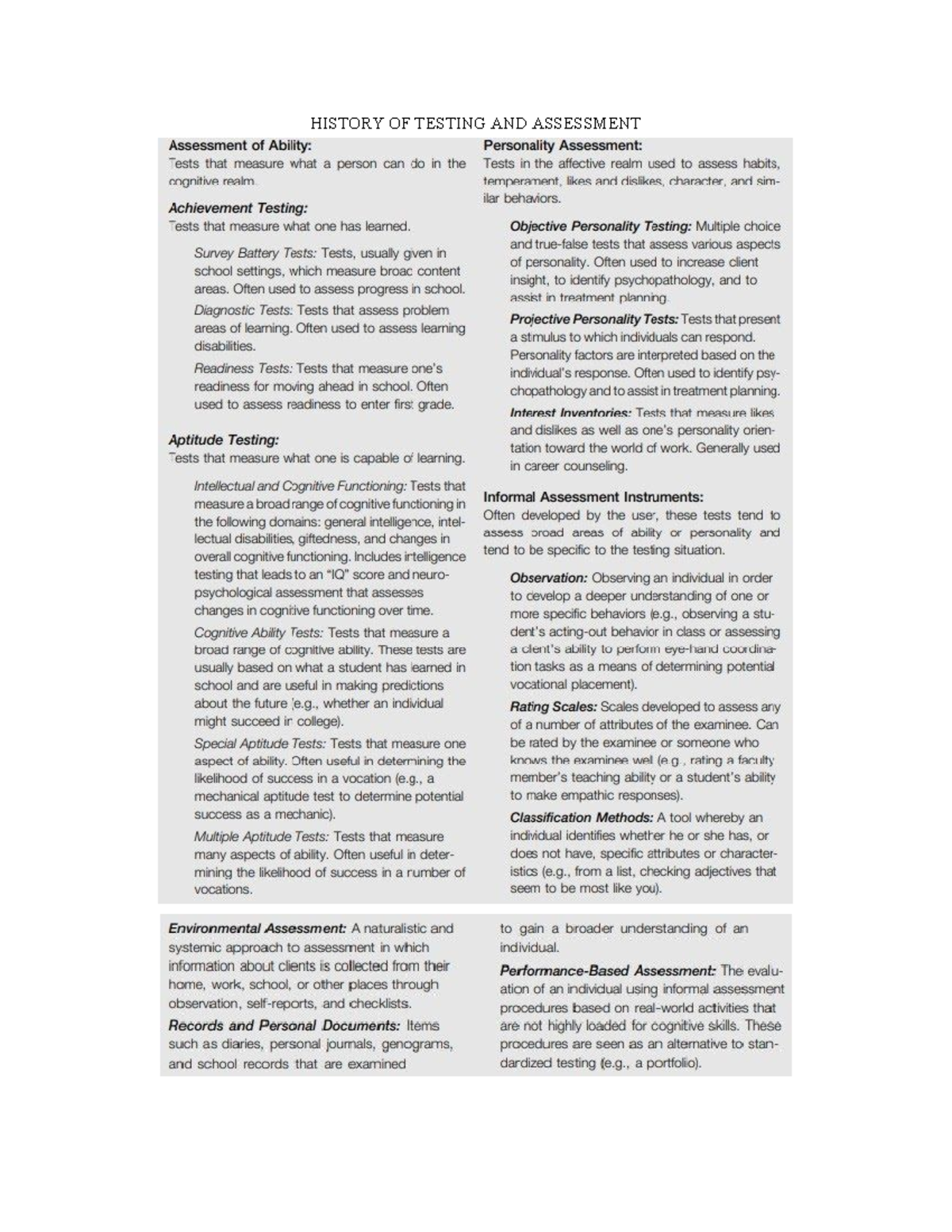 Chapter 1- History of Testing and Assessment - HISTORY OF TESTING AND ...