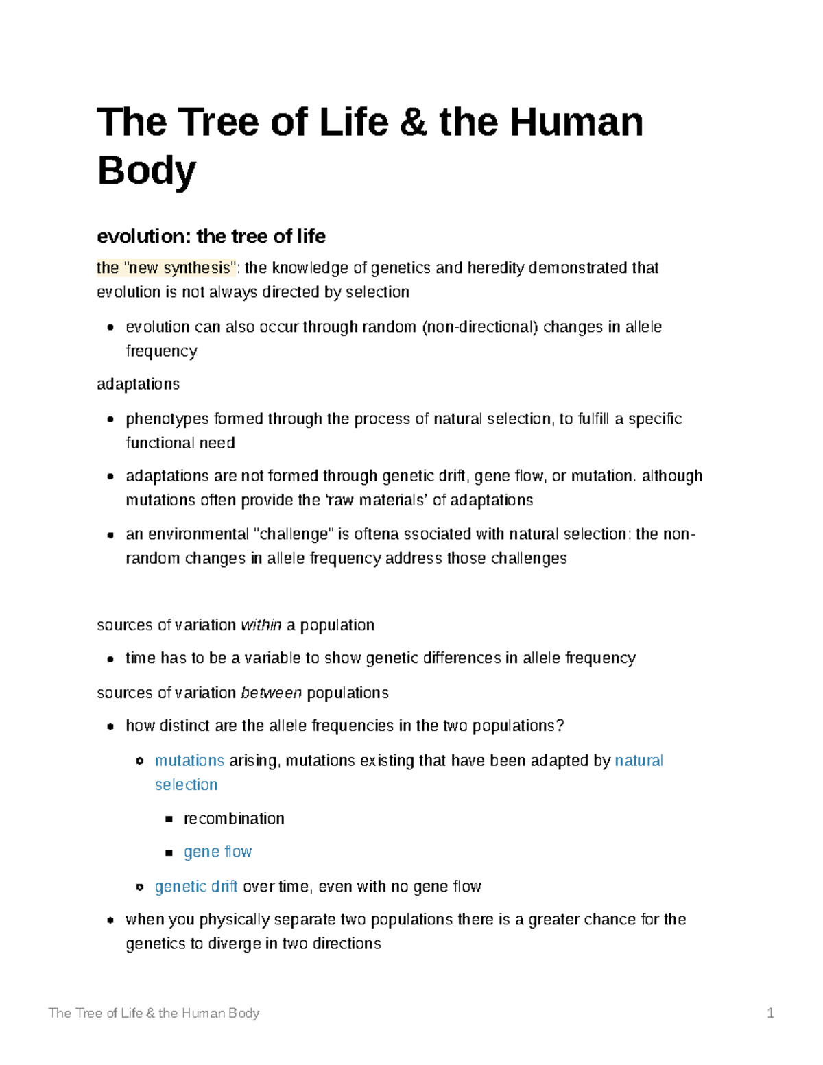 The Tree of Life and The Human Body - The Tree of Life & the Human Body ...