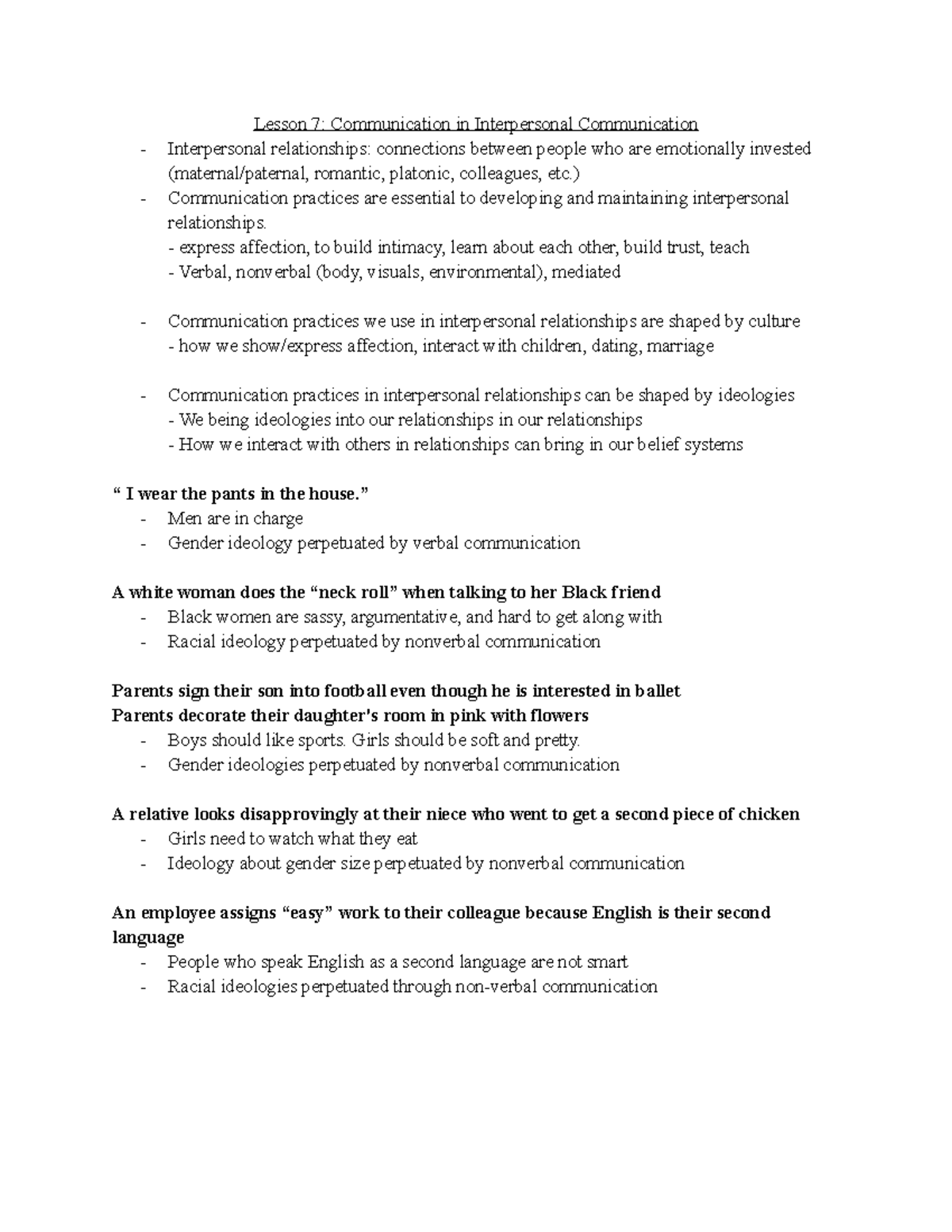 COMM.100 Communication in Interpersonal Communication - Lesson 7 ...