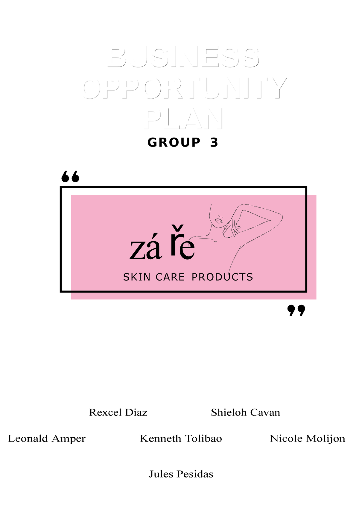 Stategic PLAN - planing - SKIN CARE PRODUCTS zá ř e BUSINESS BUSINESS ...