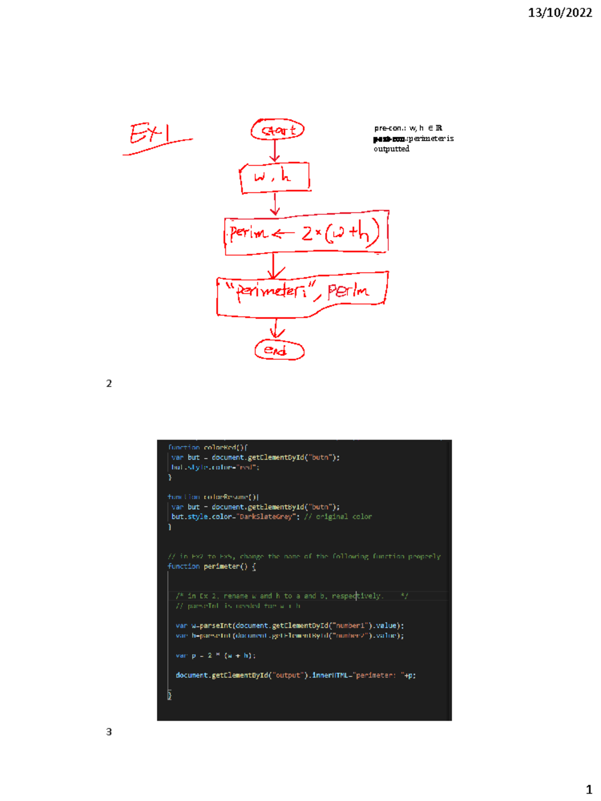 22f Presentation 1 - lab4 slu - pre-con.: w, h ℝ post-con.:perimeter is outputted 2 3 pre-con.:a ...