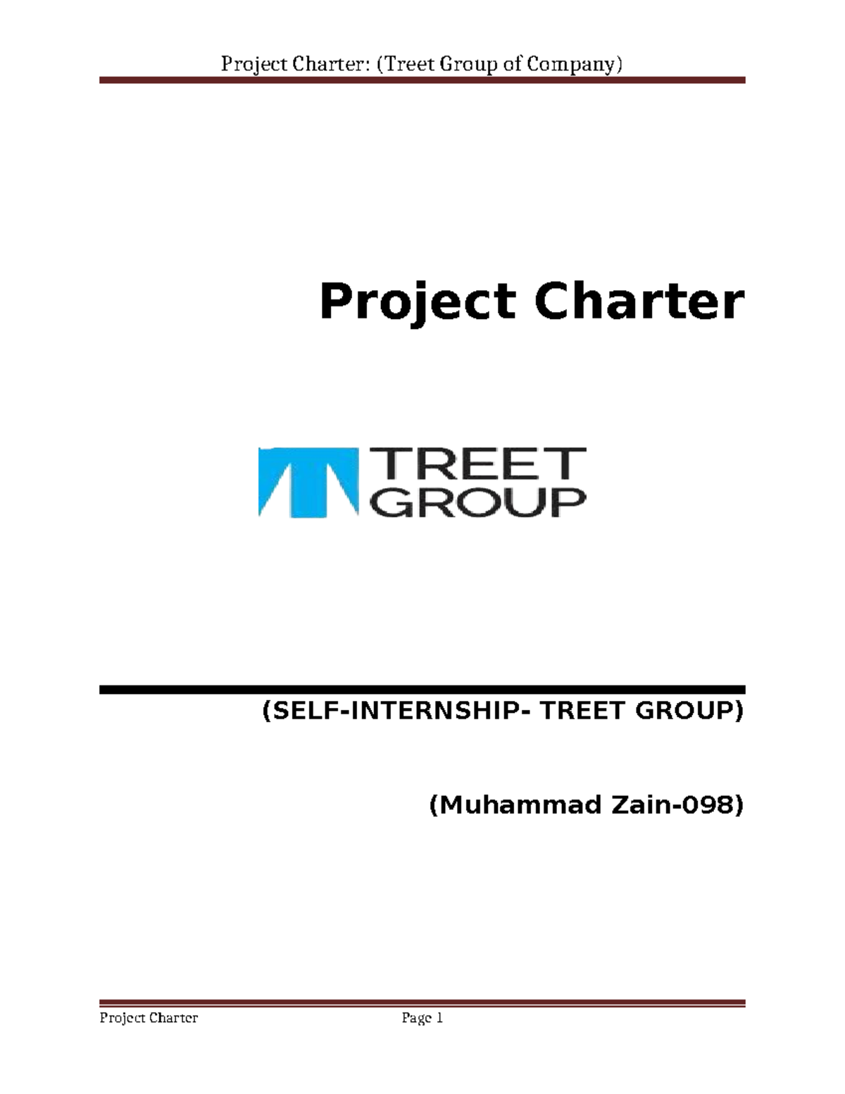 Muhammad Zain( 098)- Project-Charter-Internship TGL - Project Charter ...