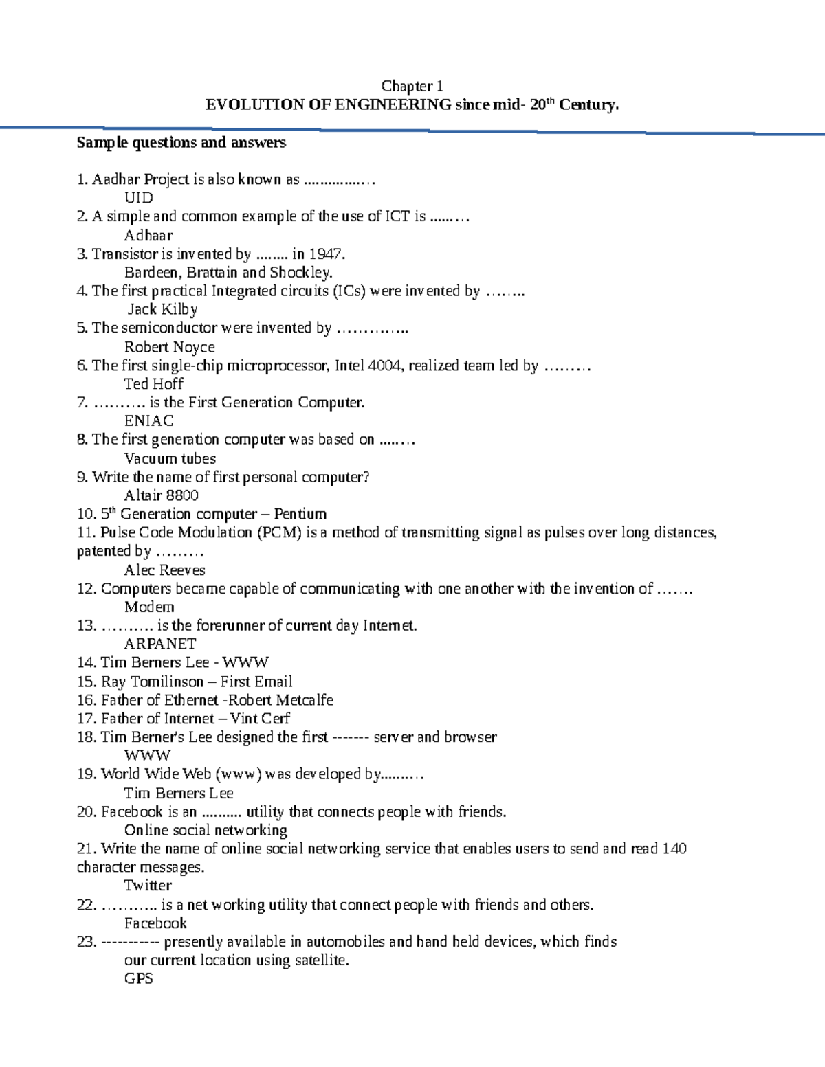 GE X Chapter 1 Evolution of Engg. - Chapter 1 EVOLUTION OF ENGINEERING ...