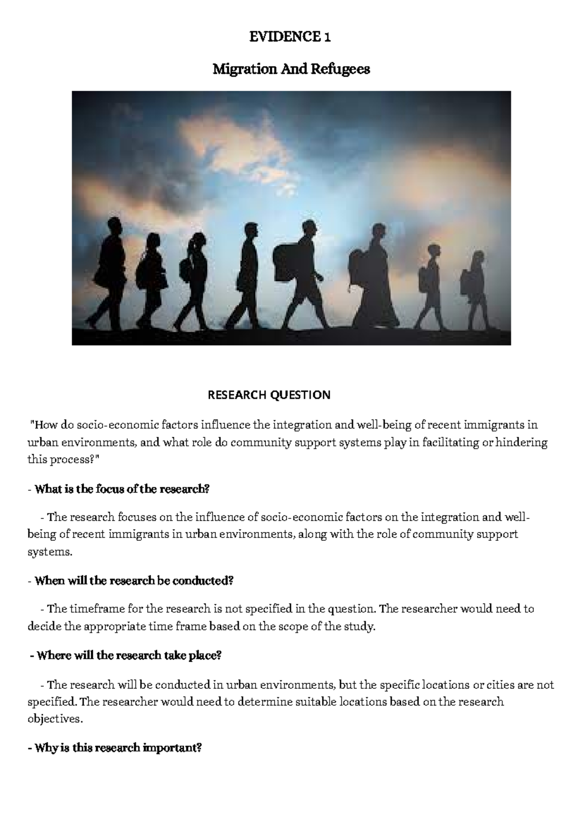 Evidence 1- Migration AND Refugees- Pamela Cardoso - EVIDENCE 1 ...