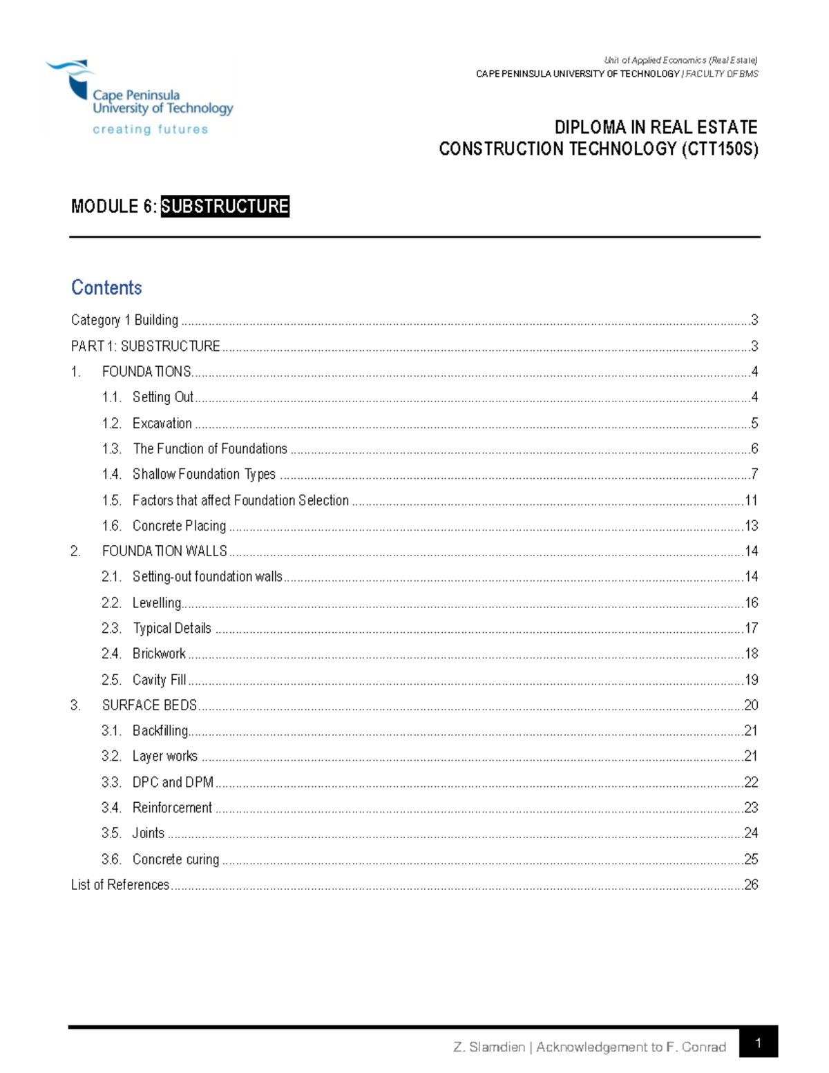 1. Module 6 - Substructure (Core Notes) - Unit of Applied Economics ...