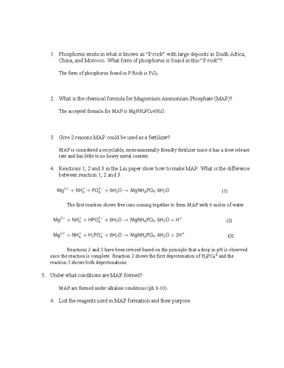 Ac3 - Phosphorus exists in what is known as “P rock” with large ...