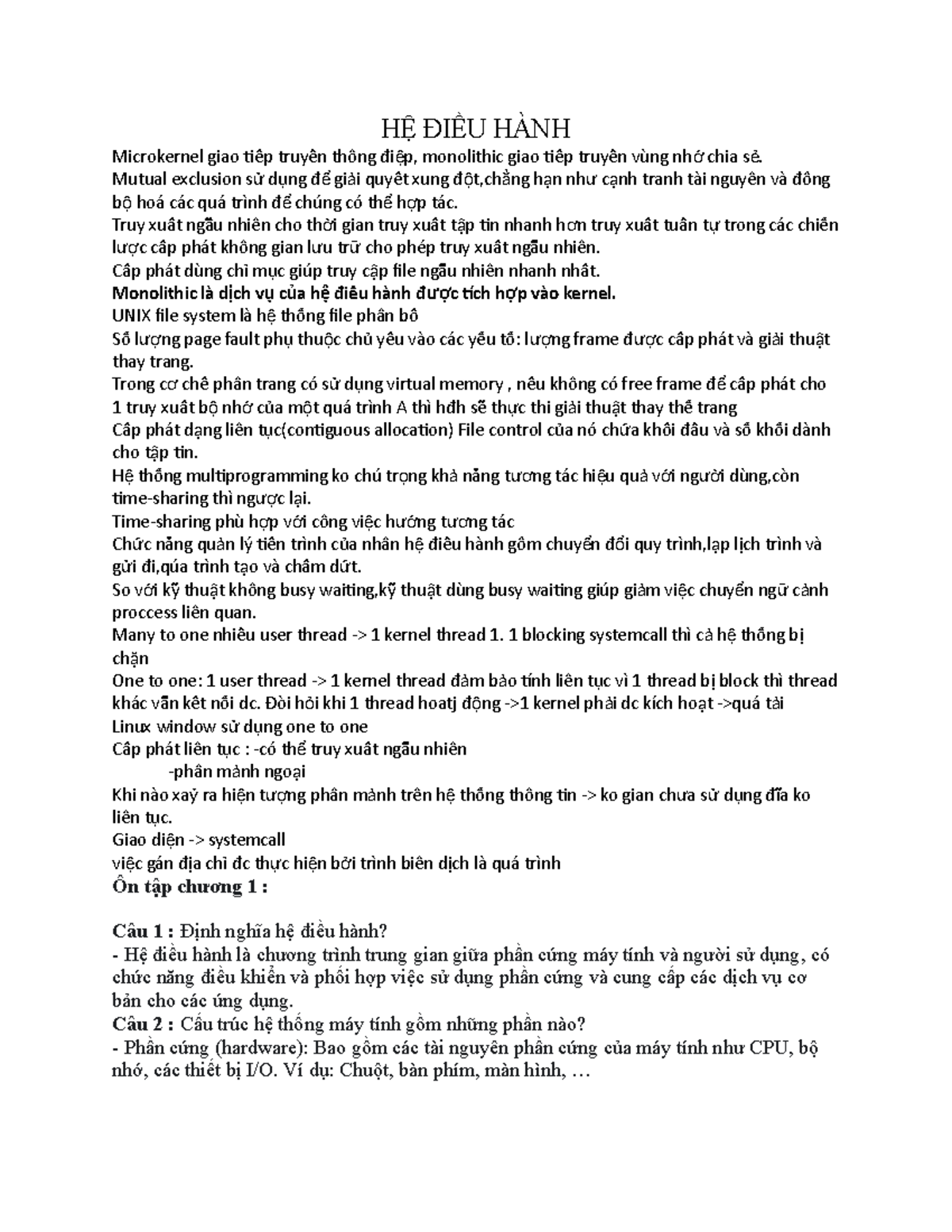 HỆ-ĐIỀU-HÀNH - OS-he dieu hanh - HỆ ĐIỀU HÀNH Microkernel giao tếếp ...