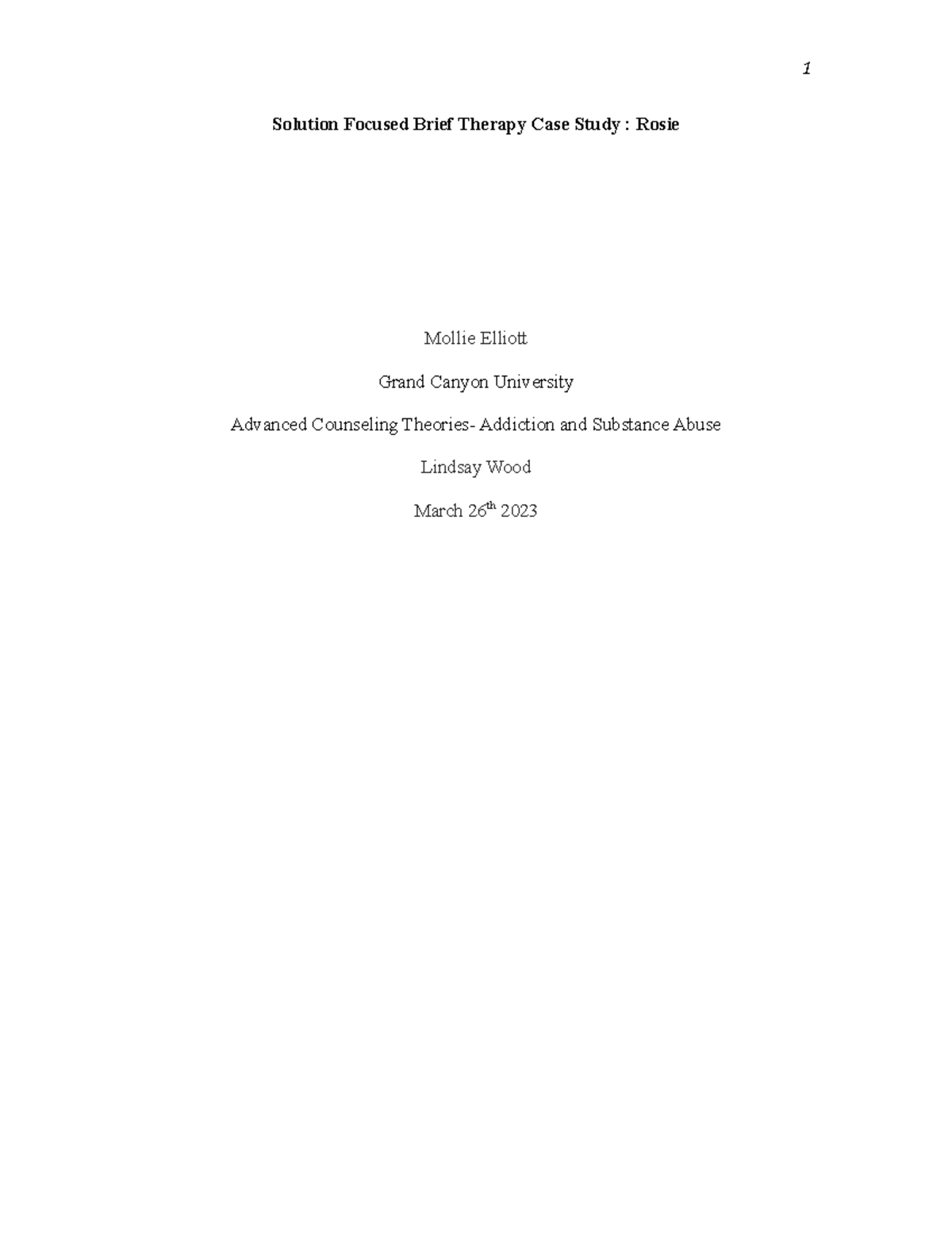 SFBT Case - a case study surrounding solution focused brief therapy ...
