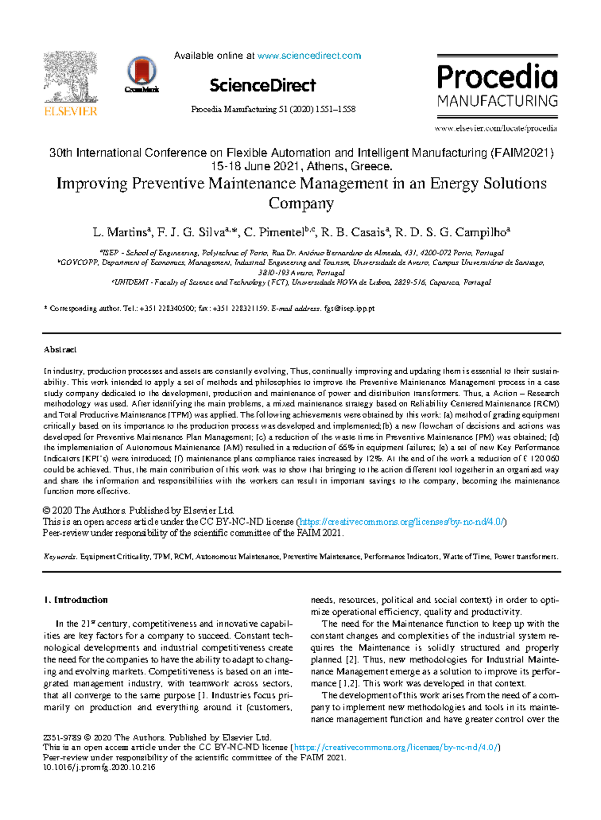 Improving Preventive Maintenance Management in an Energy Solutions ...