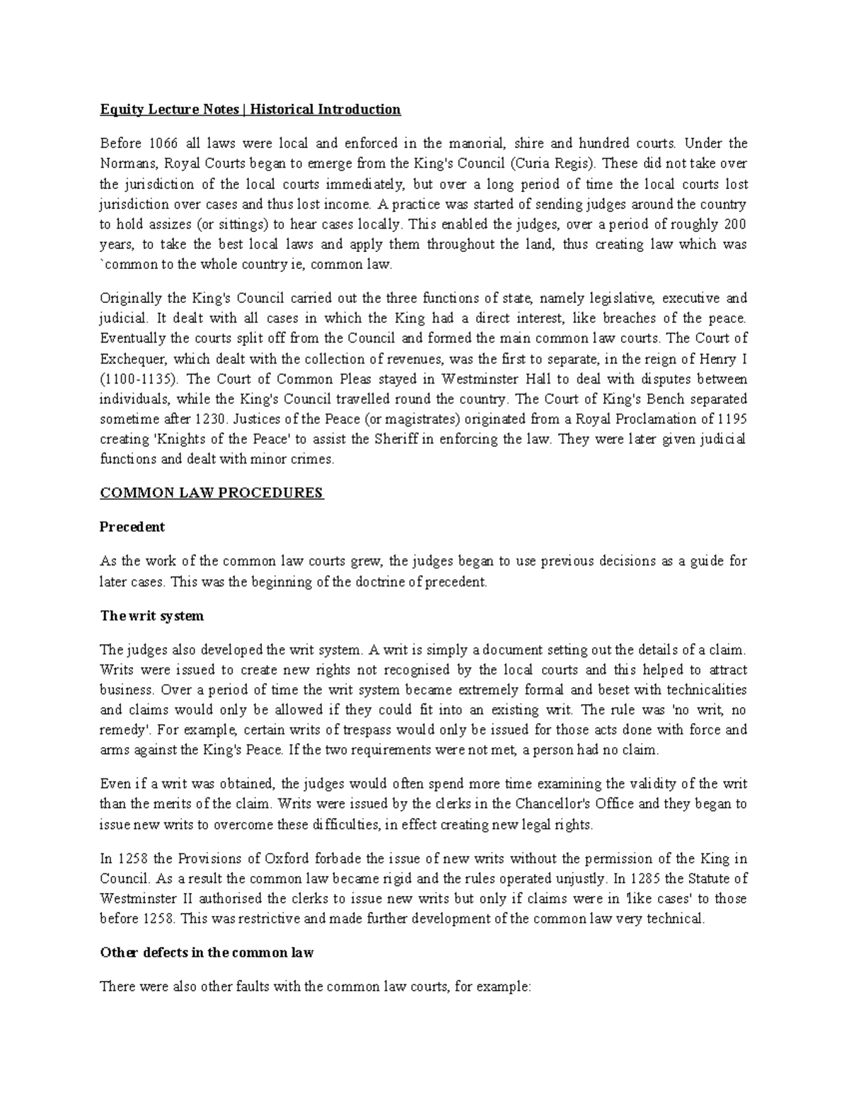Lecture Note Intro to Equity - Equity Lecture Notes | Historical ...