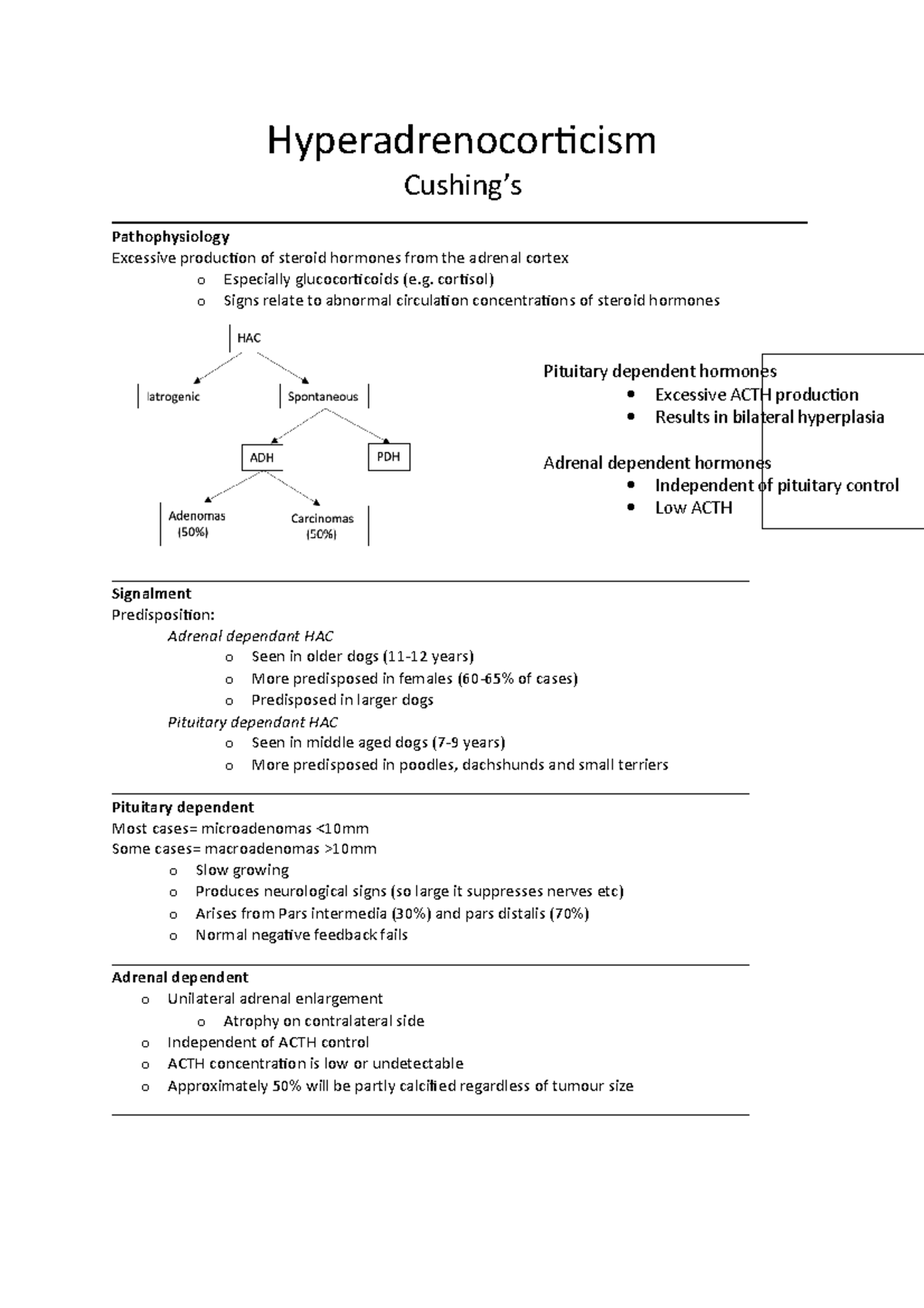Hyperadrenocorticism - Hyperadrenocorticism Cushing’s - Studocu