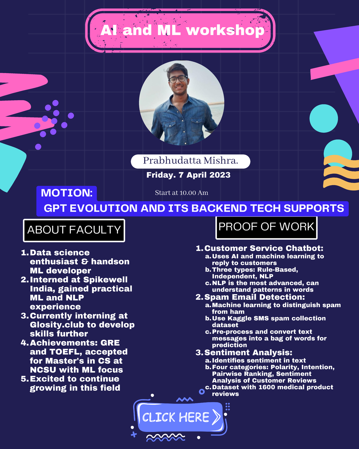 AIand ML - ABOUT FACULTY PROOF OF WORK AI and ML workshop MOTION: GPT EVOLUTION AND ITS BACKEND ...