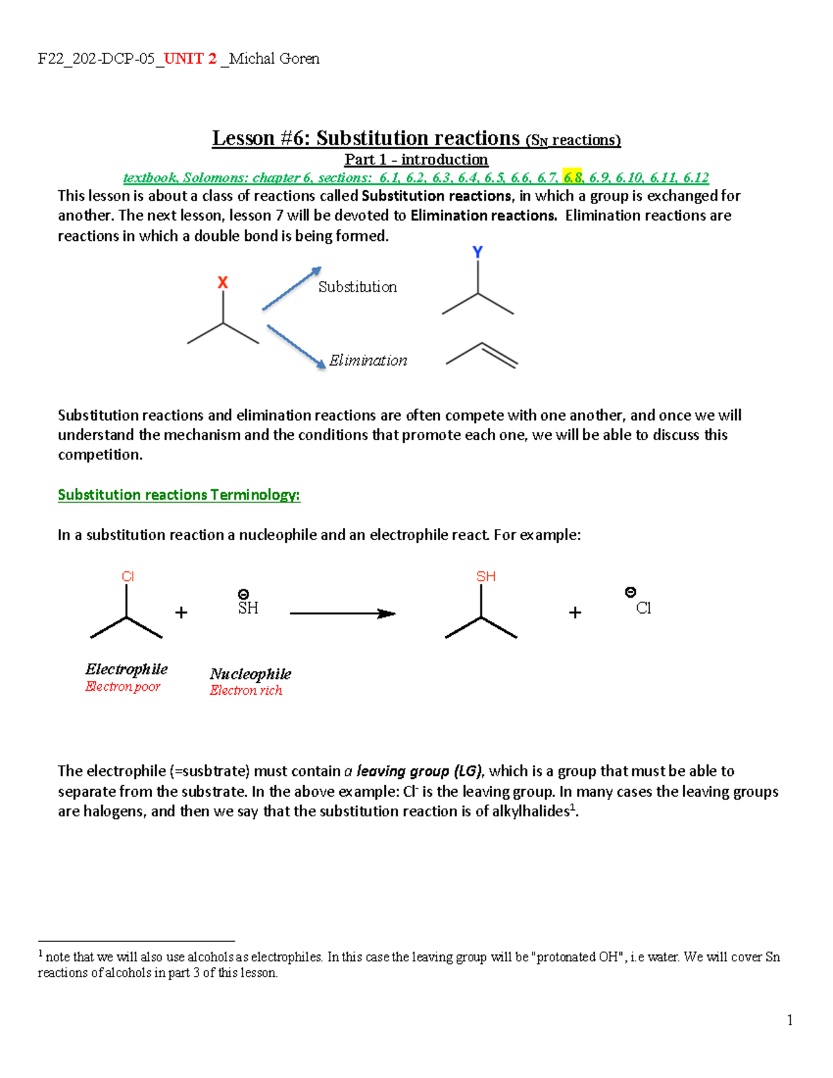 AA Unit 2 organic 1 no 9 practice ESnadditions - Cl SH Lesson # 6 ...