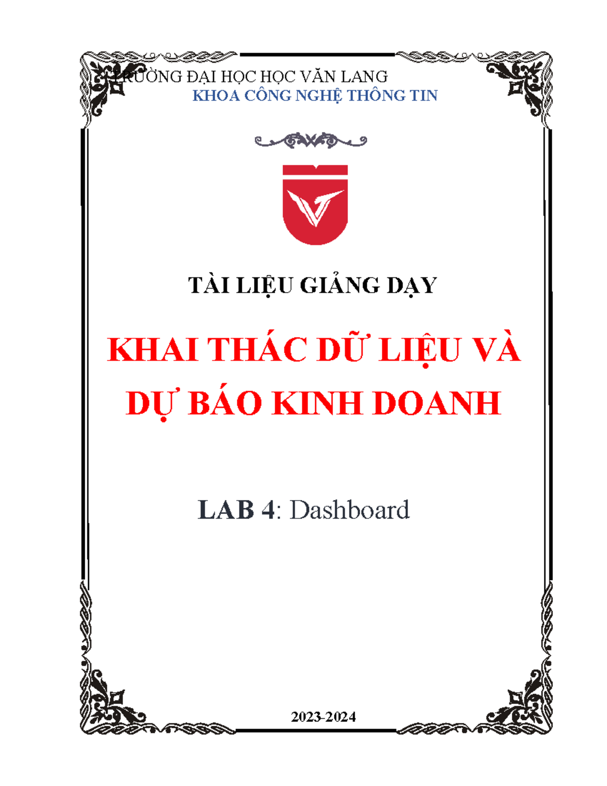 LAB 4 Dashboard - ôn tập - English Linguistic - TRƯỜNG ĐẠI HỌC HỌC VĂN ...