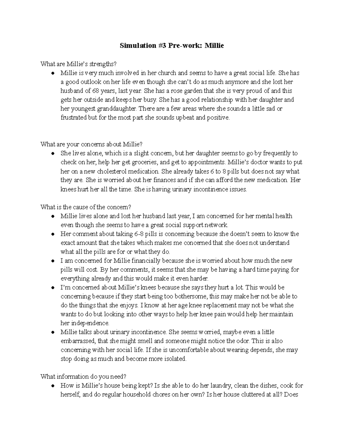 NUR390 Millie Prework Dissemination of Interview and Interventions ...