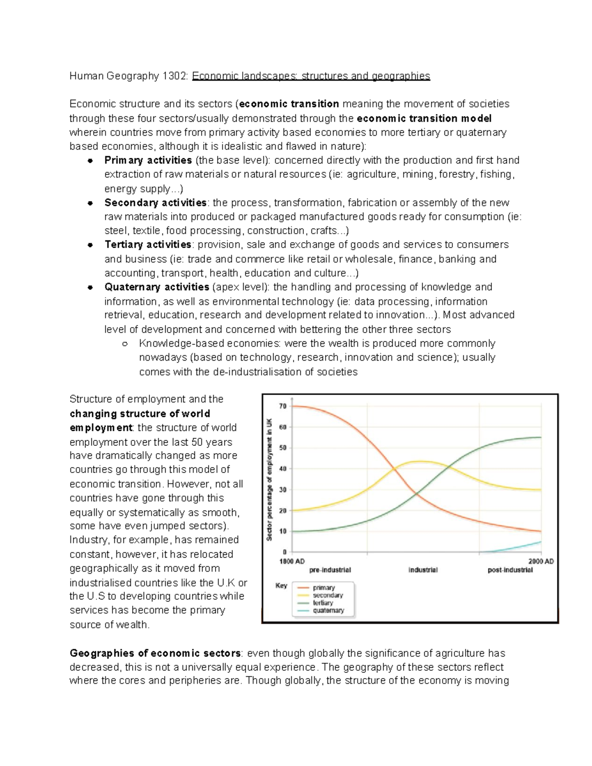 GEG 1302 Economics - Human Geography 1302: Economic landscapes ...