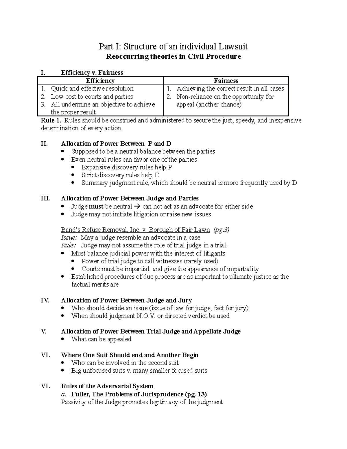 Contracts Law Outline - 1 - Part I: Structure of an individual Lawsuit ...