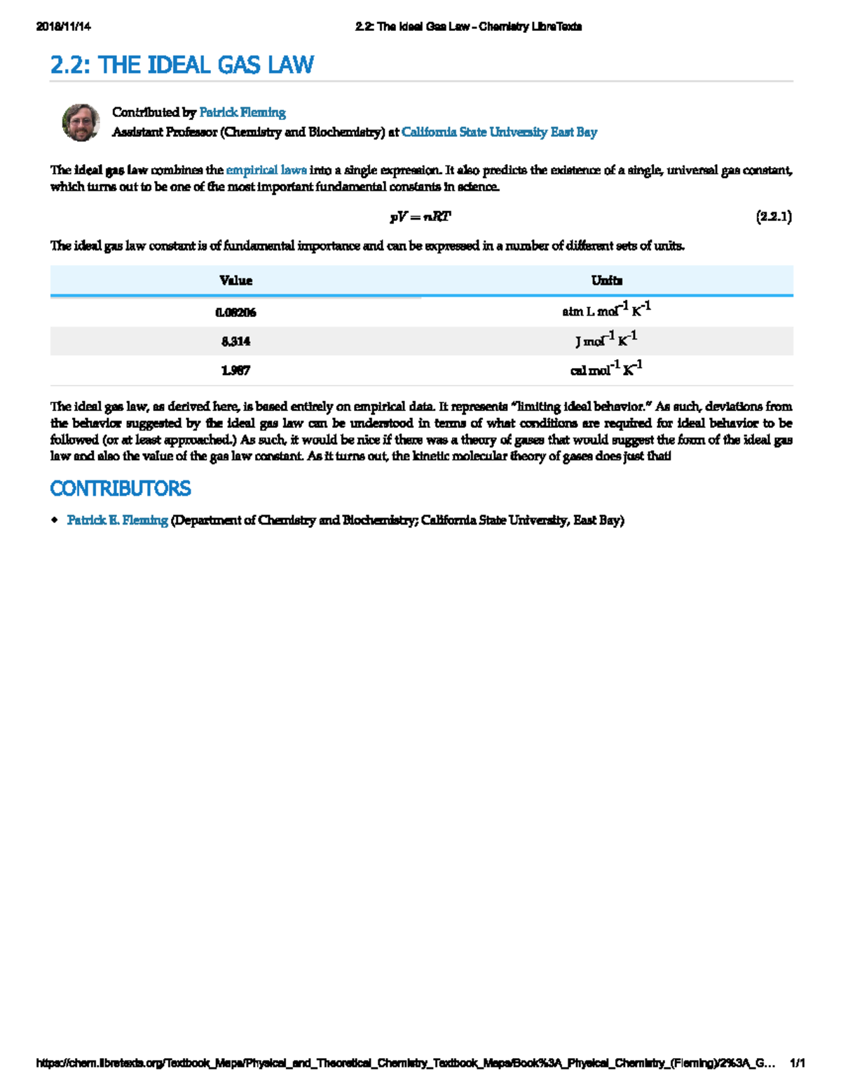 Upload 1 - 2: The Ideal Gas Law Chemistry LibreTexts 2: THE IDEAL GAS ...