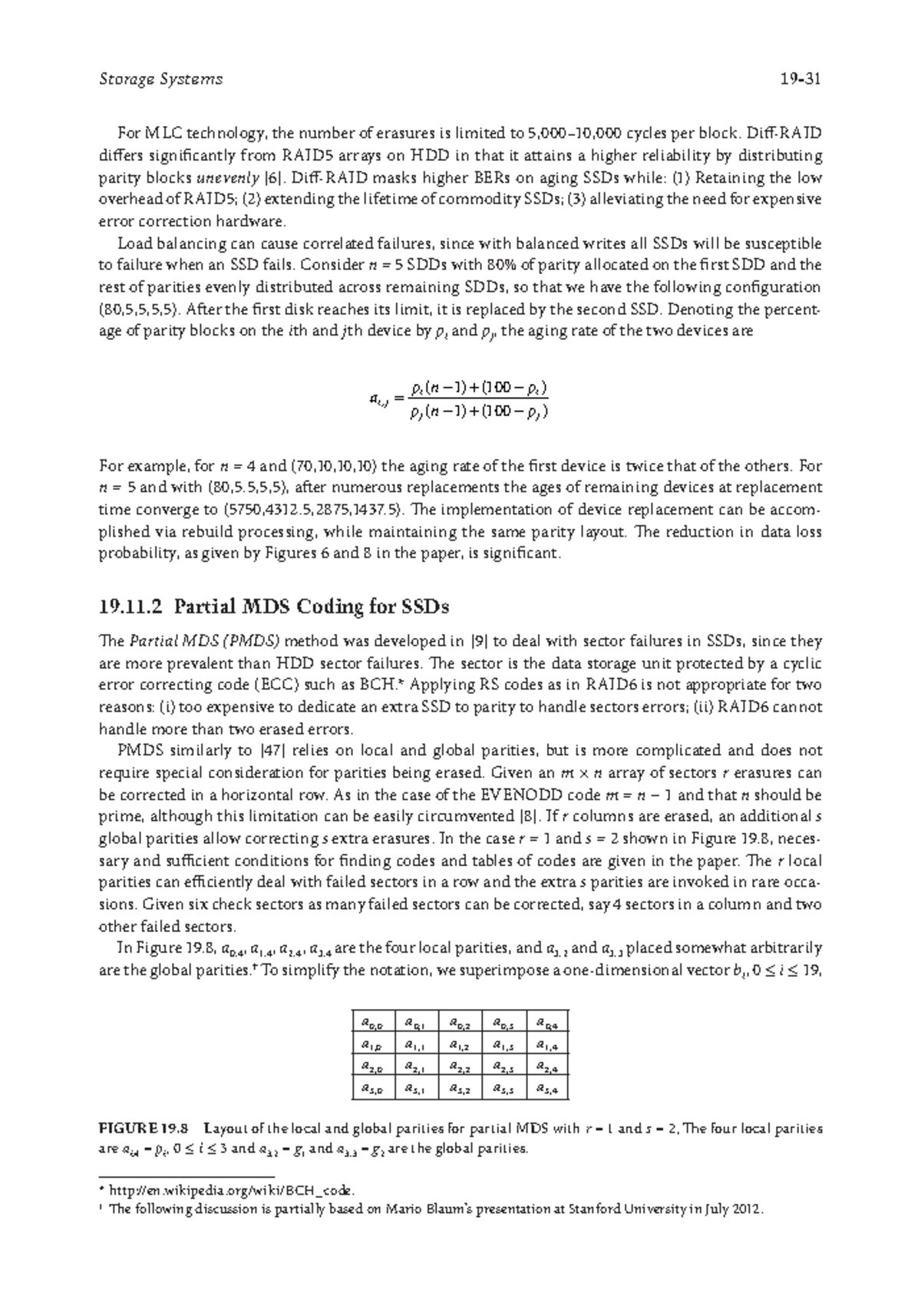 Computing handbook cse (70) - Storage Systems 19- 31 For MLC technology, the number of erasures ...
