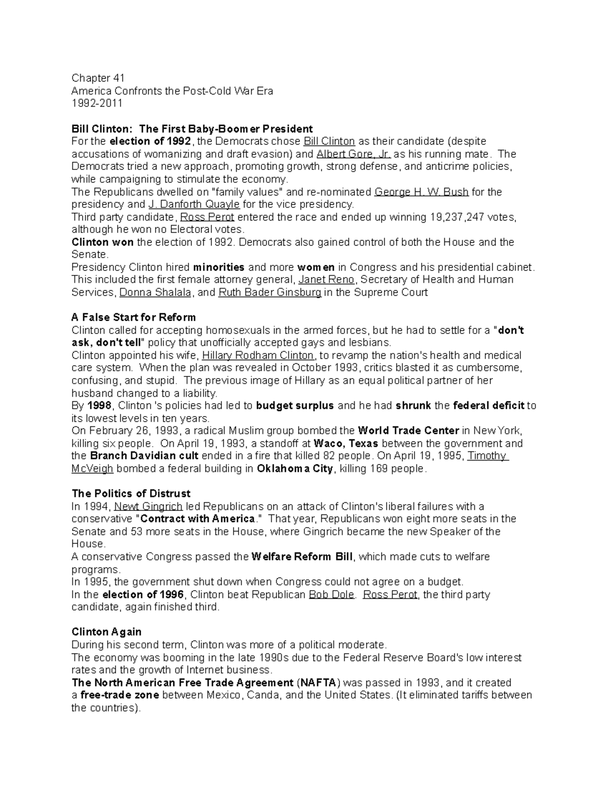 DC History Chapter 41 AP Notes - Chapter 41 America Confronts the Post ...