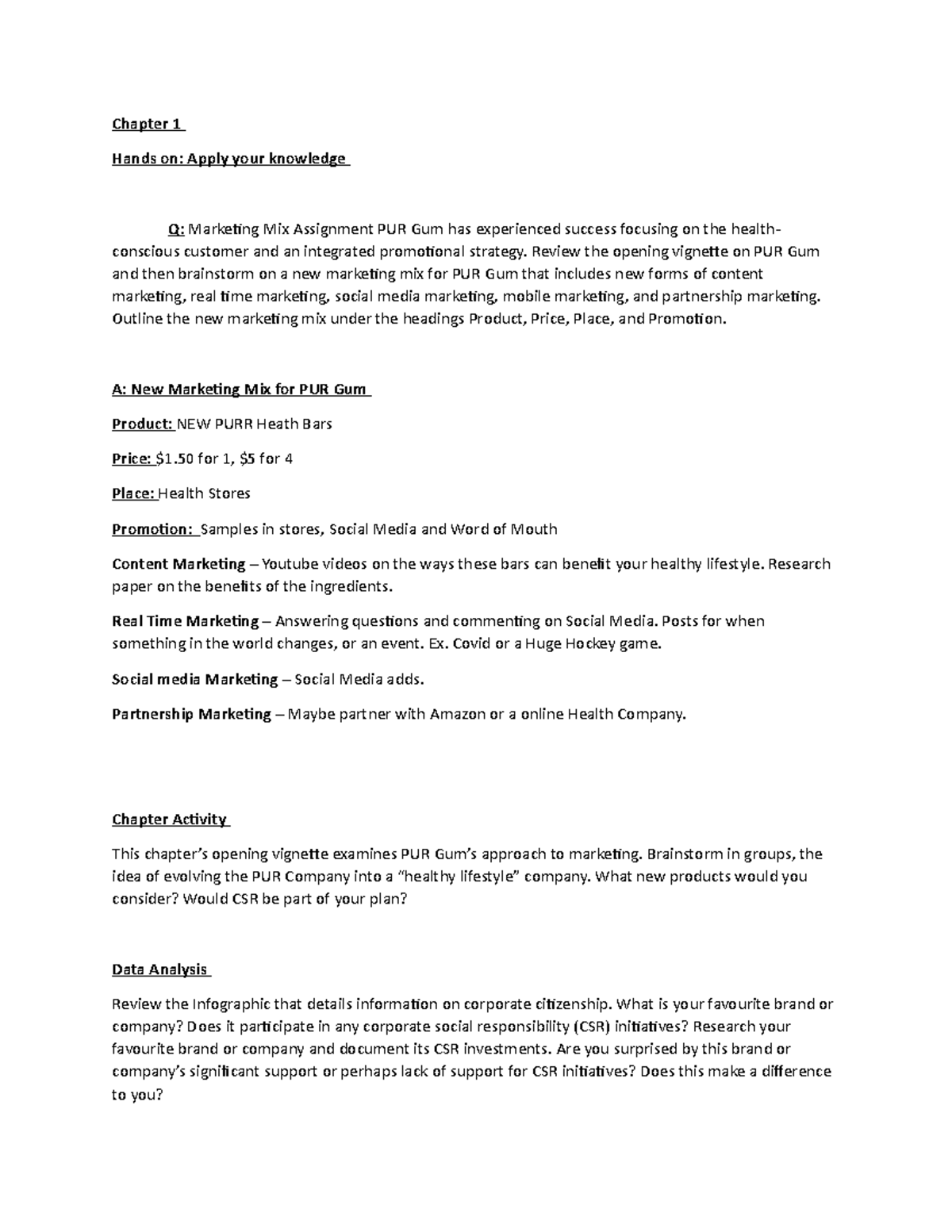 Chapter 1- Text Book Hands on Questions - Chapter 1 Hands on: Apply ...