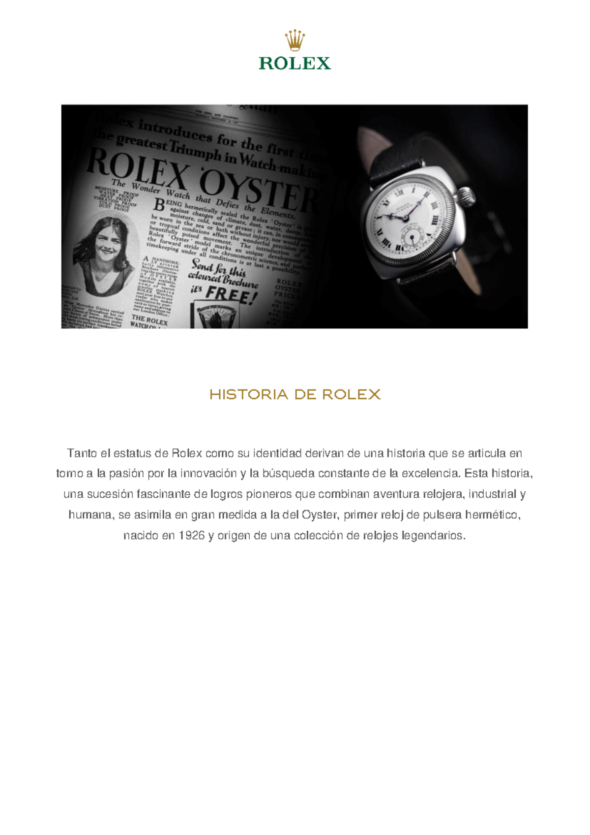 05 Rolex History Spanish 2020 - Tanto el estatus de Rolex como su ...