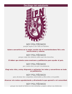 Decálogo IPN - Decalogo explicado - INSTITUTO POLITÉCNICO NACIONAL ESCUELA SUPERIOR DE ...