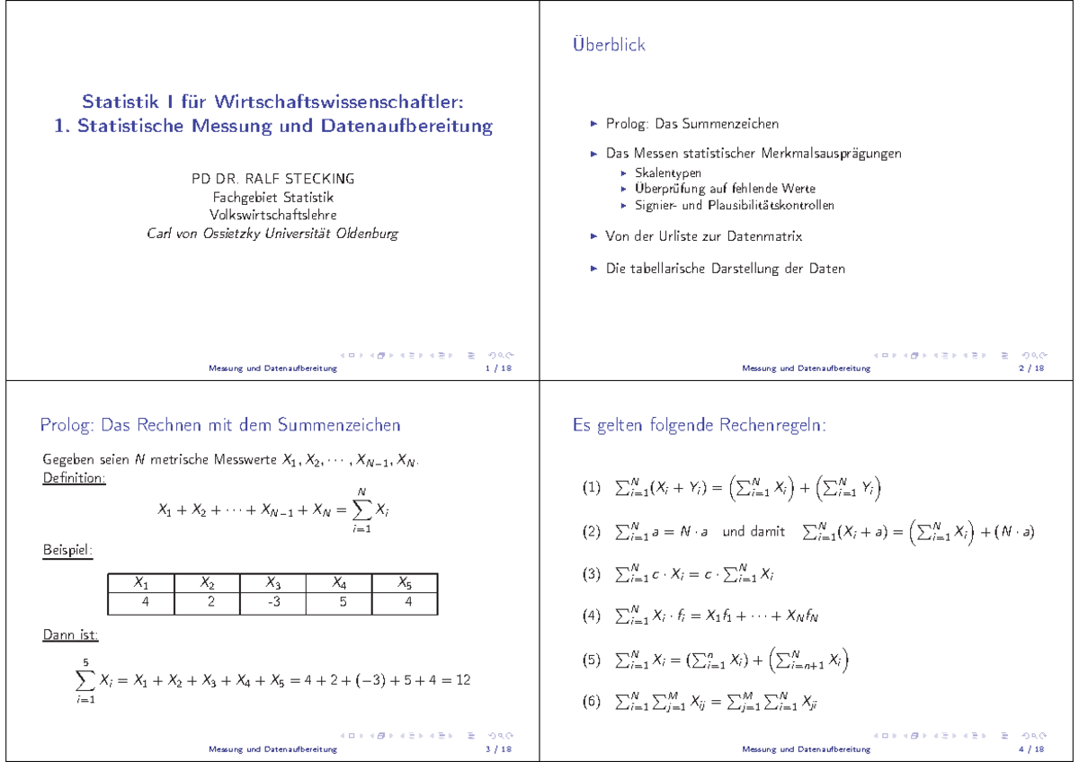 01 stat1 messung 4 - Vorlesung - Statistik I für ...