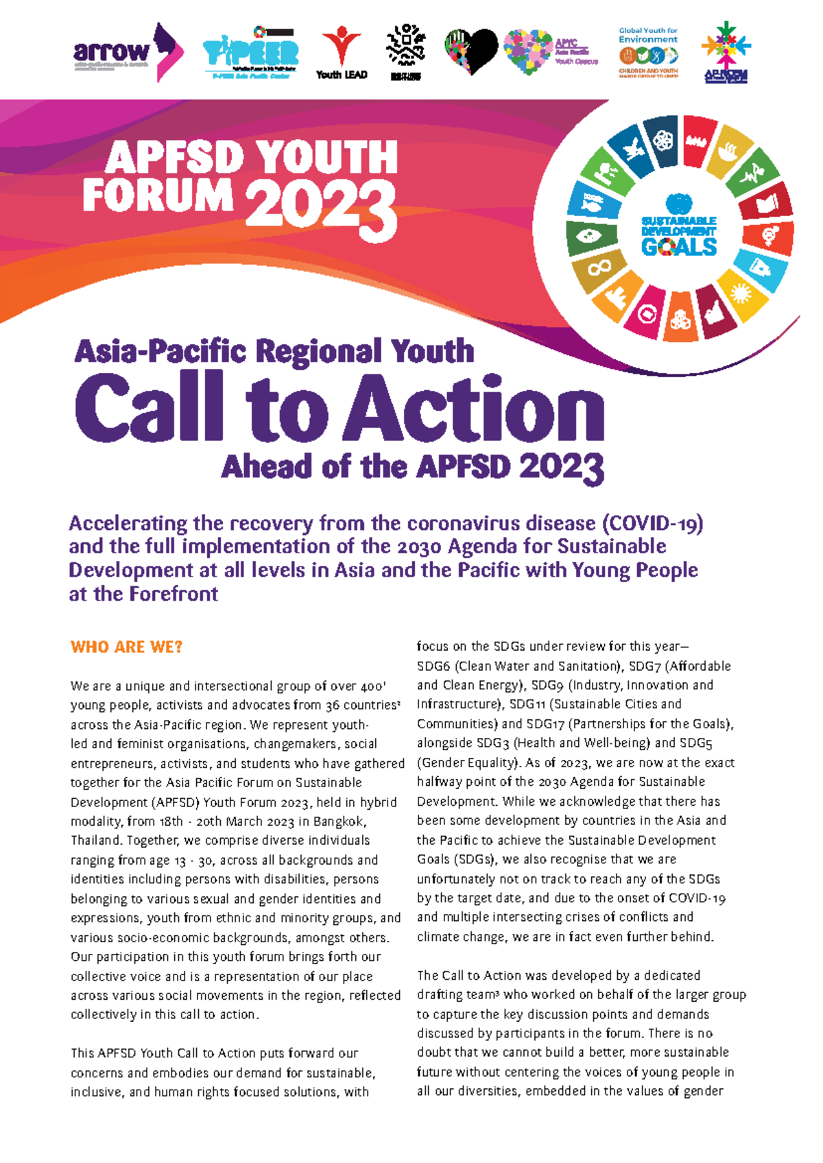 Apfsd-YCA 2023 Final-01 - WHO ARE WE? We are a unique and ...