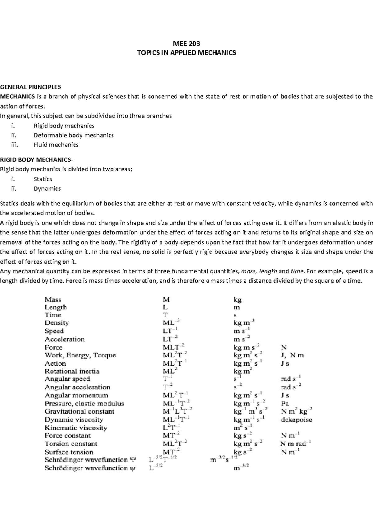 Engineering Mechanics Examples-1 - MEE 203 TOPICS IN APPLIED MECHANICS ...