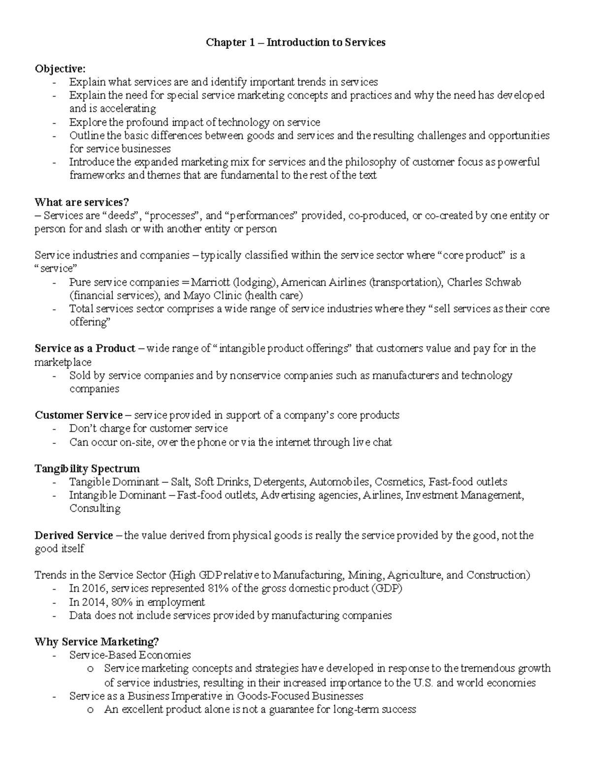 Chapter 1 - Introduction to Services - Chapter 1 – Introduction to ...