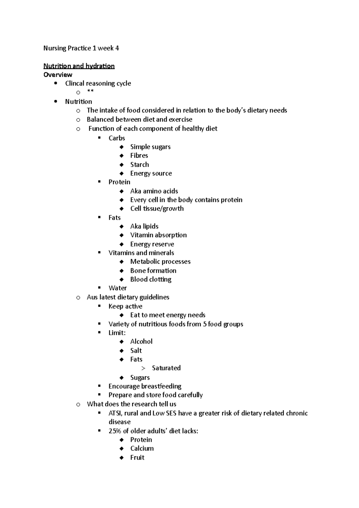 NP1 Week 4 - Nursing practice lecture notes week 4 - Nursing Practice 1 ...