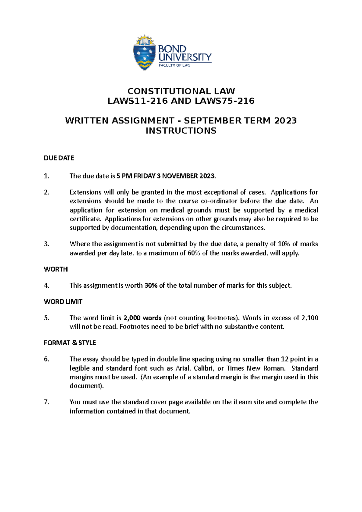 Constitutional Law 233 Format Assignment - CONSTITUTIONAL LAW LAWS11 ...