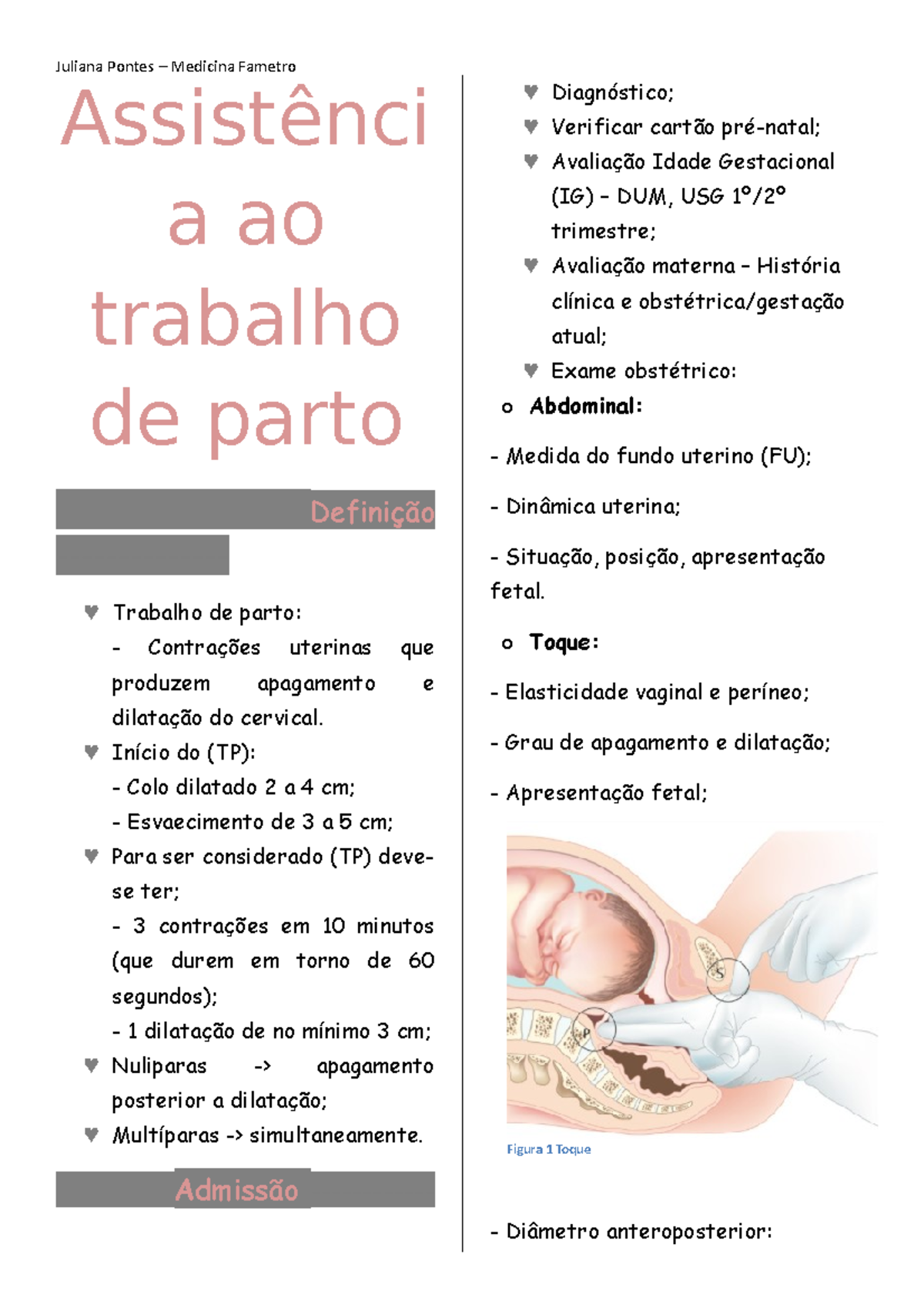 Assistência ao trabalho de parto - Juliana Pontes – Medicina Fametro ...