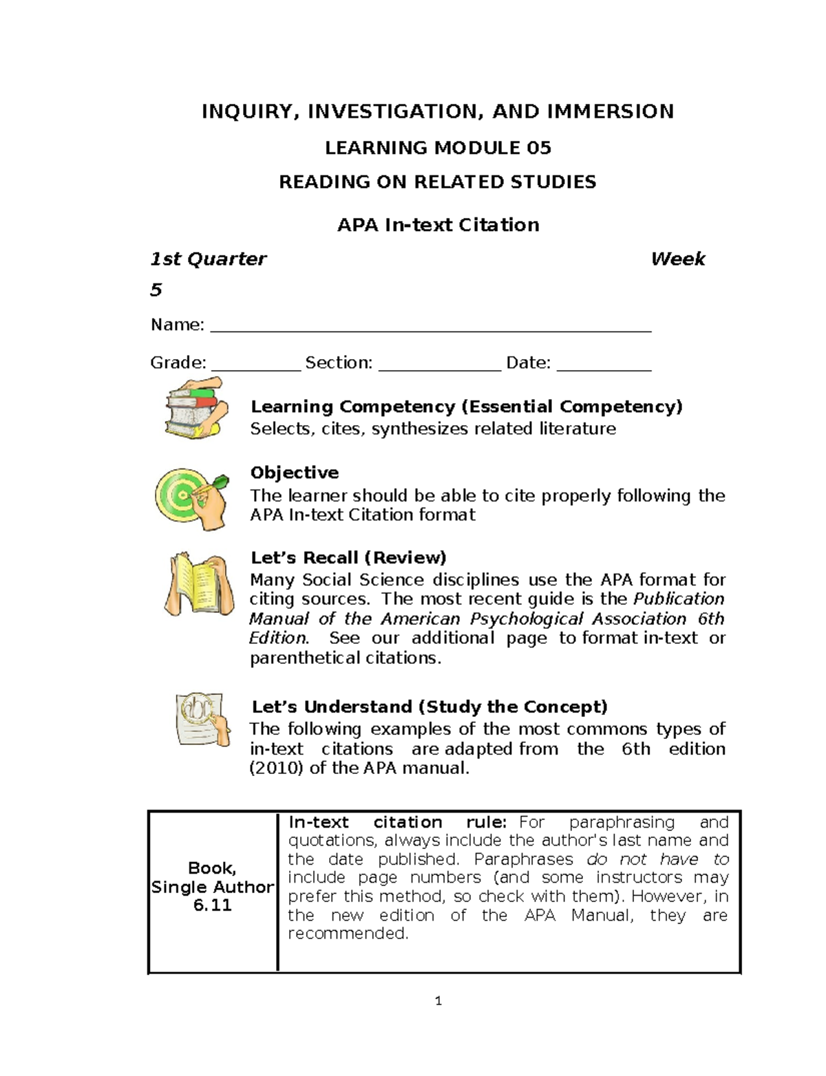 III Q1 Module-5 Week-5 - INQUIRY, INVESTIGATION, AND IMMERSION LEARNING ...