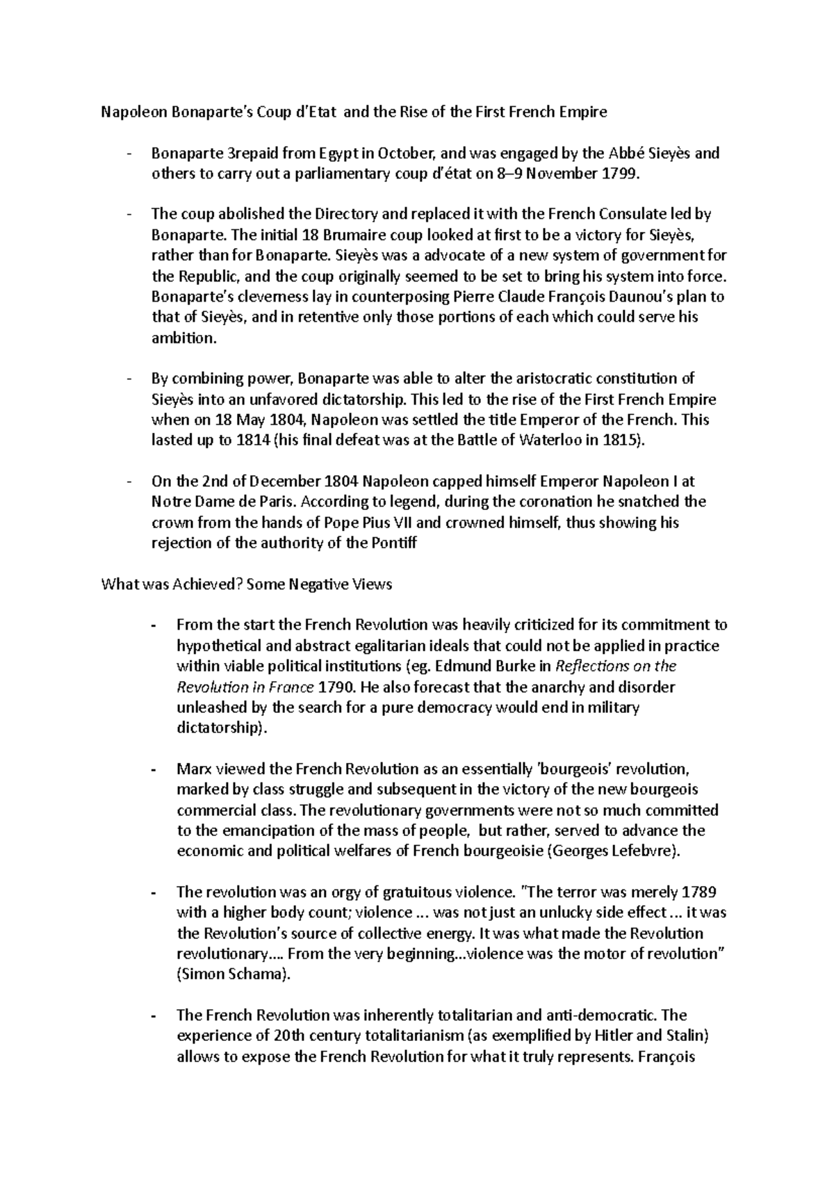 Napoleon Bonaparte’s Coup d’Etat and the Rise of the First French ...