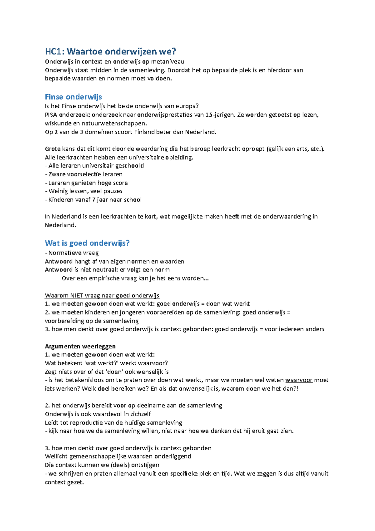 Hc 1 LOB - hc 1 LOB - HC1: Waartoe onderwijzen we? Onderwijs in context ...