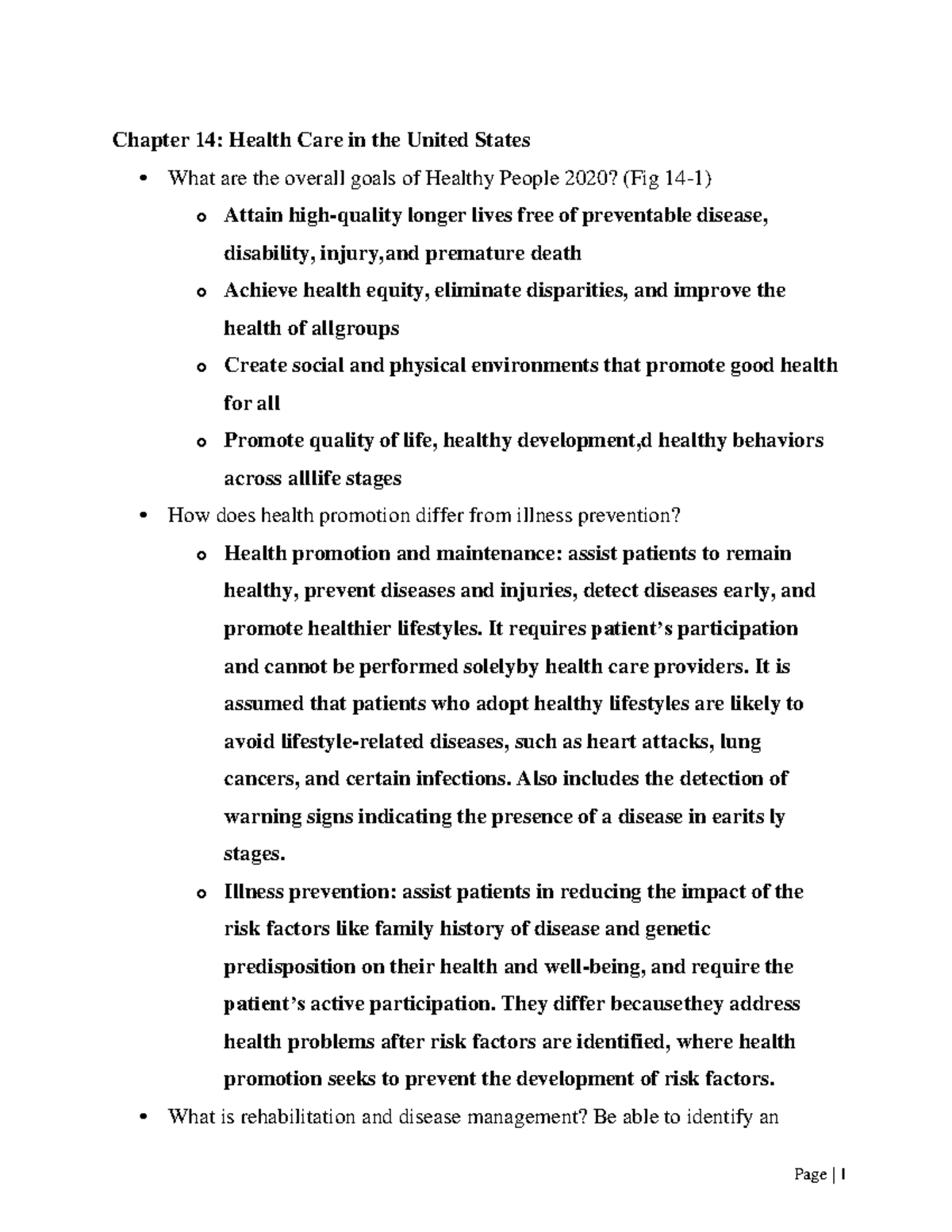 Chapter 14 Health Care in the United States - Chapter 14: Health Care ...