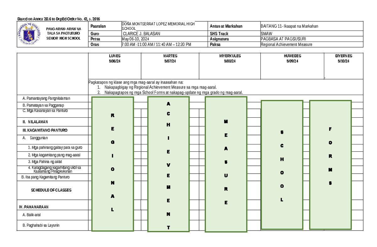 Dll-sa-Pagbasa at Pagsusuri-4th mod 6 - Based on Annex 2B to DepEd Order No. 42, s. 2016 PANG ...