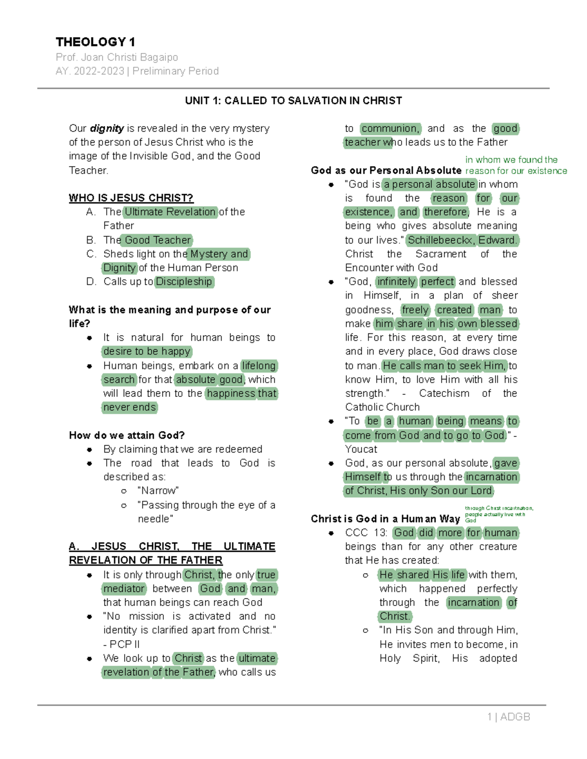 THY1 - description - Prof. Joan Christi Bagaipo AY. 2022-2023 ...